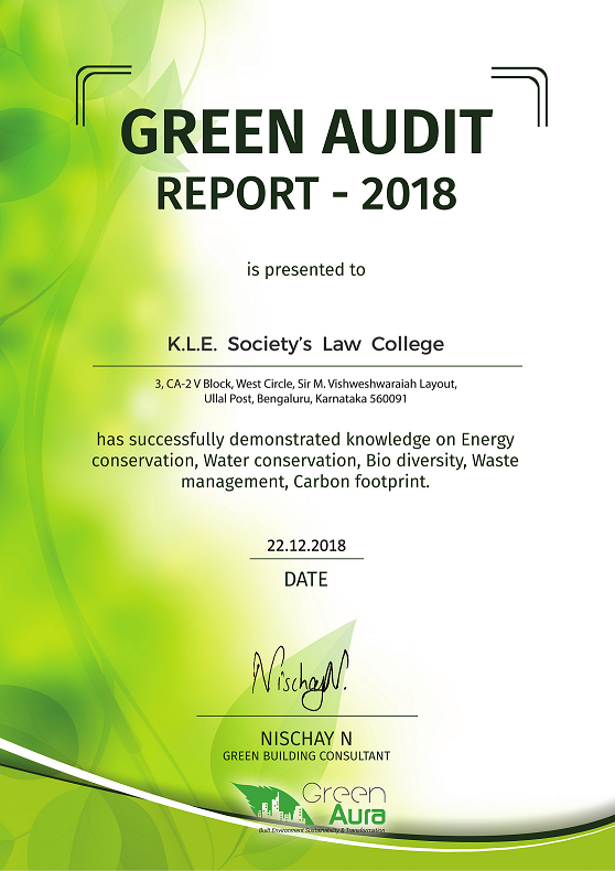 Green Audit | KLE Society's Law College